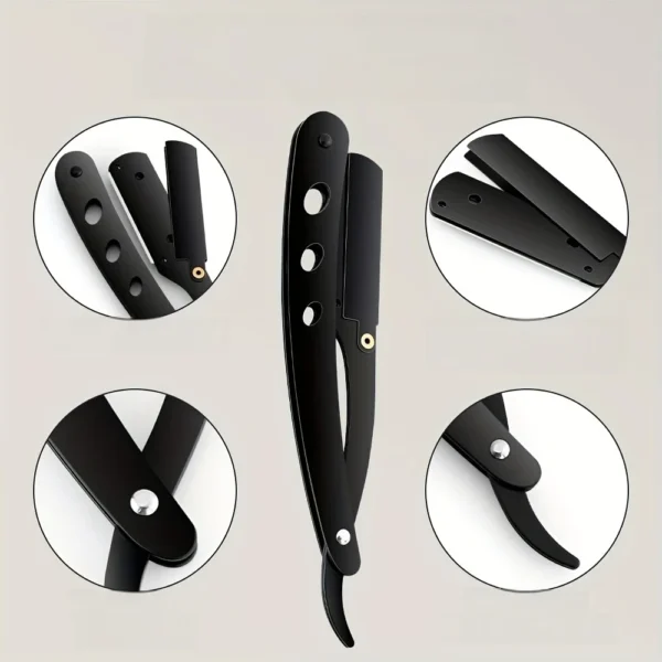 Foldable Hair Blade Barber Straight Razor & 10 Blades - The Captain's Beard